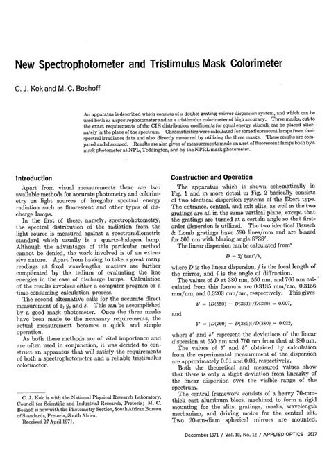 Pdf New Spectrophotometer And Tristimulus Mask Colorimeter Dokumen Tips