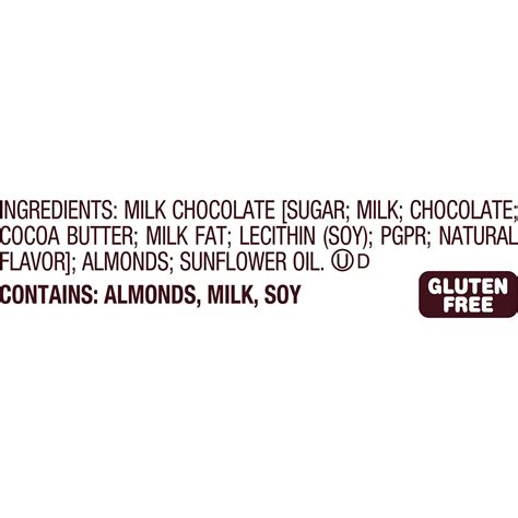 Hersheys Milk Chocolate With Whole Almonds Candy Bars 145 Oz 36 Count