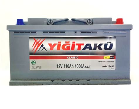Автомобильный аккумулятор Yigit Aku Classic TT7 110AH R+ 1000A
