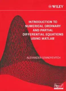 Introduction To Numerical Ordinary And Partial Differential Equations Using MATLAB PDF