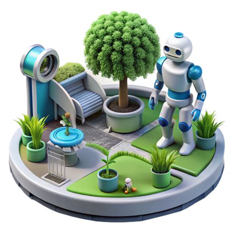 Robot In A Smart Garden Ai Automated Landscaping 56409020 Png Robot In A Smart Garden Ai Automated Landscaping 56409020 Png