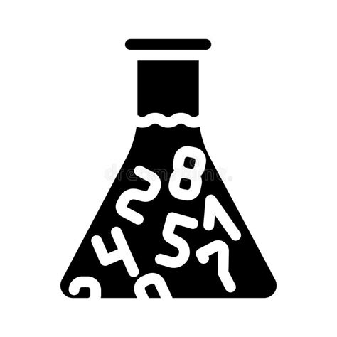 Flask With Numbers Glyph Icon Vector Illustration Stock Vector