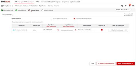 Full VM Recovery