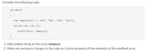 Solved Consider The Following Code Add Another String To Chegg