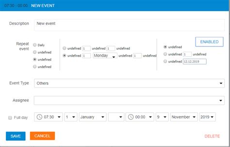 Recurring Events R Day For Recurring Not Defined Javascript DHTMLX