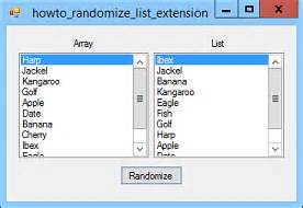 C Helper Make Extension Methods That Randomize Arrays And Lists In C