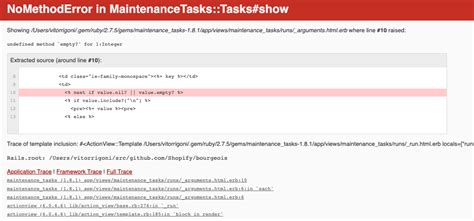 Undefined Method `empty For 1integer When Trying To Load The Ui
