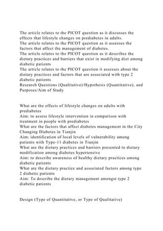 Running Head PICOT STATEMENT1PICOT STATEMENT2Picot Docx