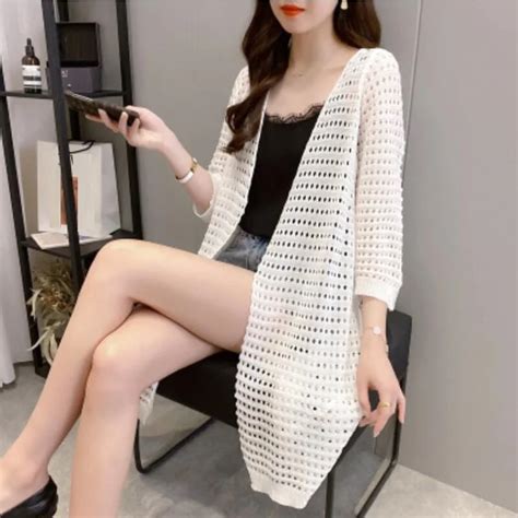 숄 니트숄 망토 케이프 머플러 여름 자외선 차단 의류 여성용 롱 가디건 루즈 아우터 여성 니트 스웨터 코트 티몬
