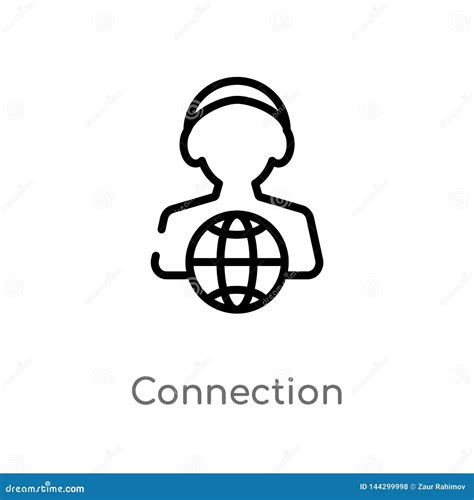 Outline Connection Vector Icon Isolated Black Simple Line Element Illustration From Customer