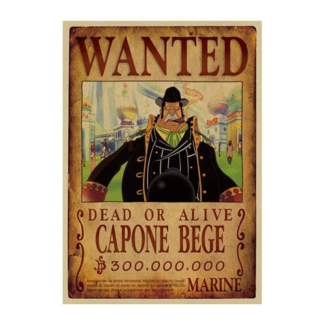 Affiche Wanted One Piece Capone Bege Laboutique Onepiece