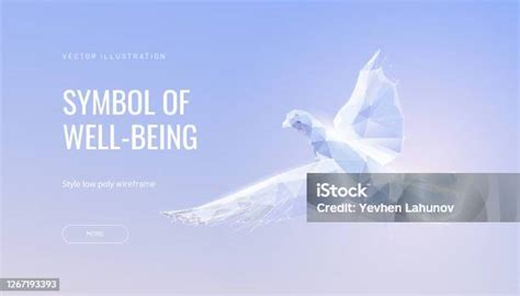 하늘에 흰색 비둘기 낮은 폴리 와이어 프레임 스타일 평화 자유 희망의 개념 파란색 배경에 격리 된 다각형 추상 크레아티브 벡터 그림입니다 개념 기호에 대한 스톡 벡터 아트