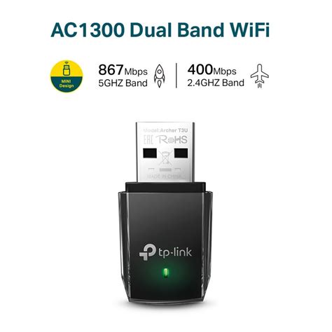 Tp Link Archer T U Wifi Ac Mini Wireless Mu Mimo Usb Adapter Shopee