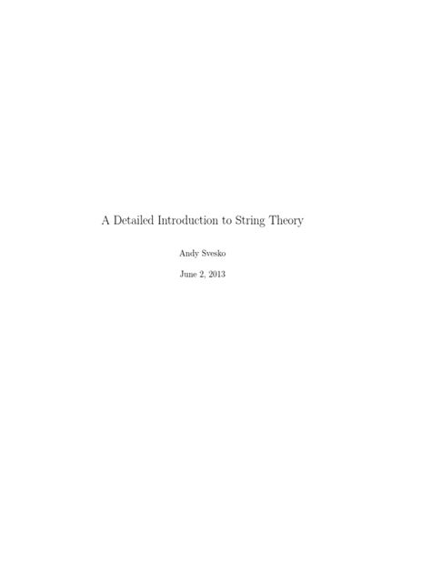a detailed introduction to string theory pdf field physics quantum field theory