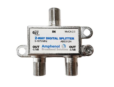 Amphenol 2 Way Digital Coaxial Splitter Moca 2 5 Abs312h