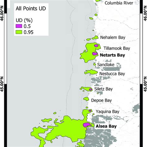 Map Of 95 To 10 Utilization Distribution Isopleths General Download Scientific Diagram