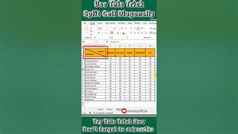 Excel Hack Split Cell Diagonally Excel Exceltricks Exceltips Exceltutorial Youtube