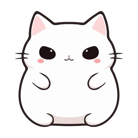 흰색 바탕에 귀여운 고양이 프리미엄 벡터