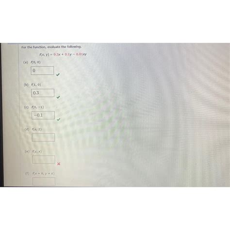 solved for the function evaluate the
