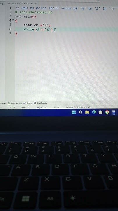 6 how to print ascii value of capital a to z in c programming