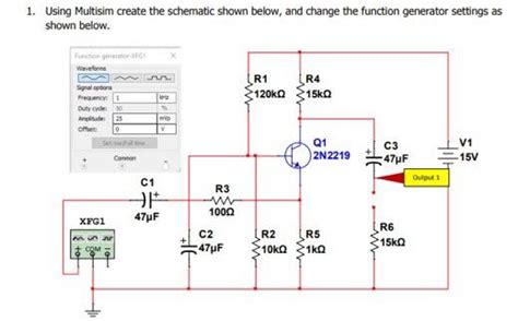Solved Using Multisim Create The Schematic Shown Below Chegg