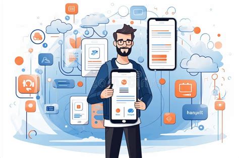 mobile app ui design software graphic development concept with designer