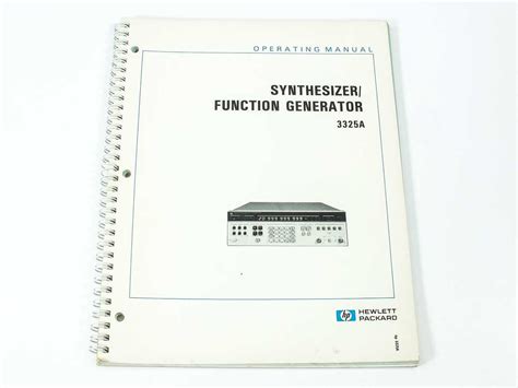 Hp 3325a Synthesizer Function Generator Operating Manual All Serial