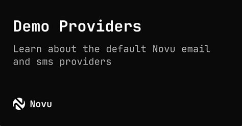 Demo Providers Novu Documentation