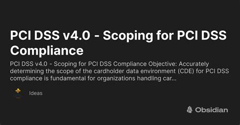 Pci Dss V4 0 Scoping For Pci Dss Compliance Ideas Obsidian Publish