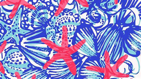 Blue Red Stars Flowers White Background Hd Preppy Wallpapers Hd
