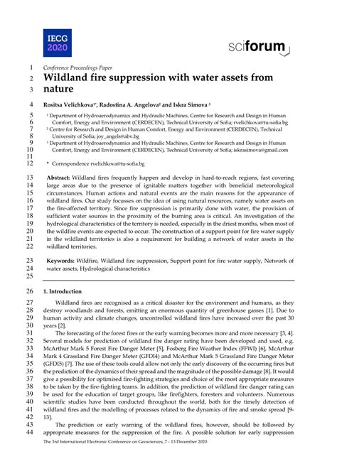 Pdf Wildland Fire Suppression Measures With Water Resources From Nature Applied For A Region