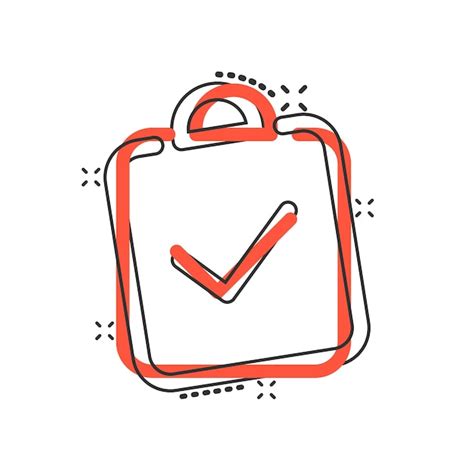Premium Vector Document Checkbox Icon In Comic Style Test Cartoon Vector Illustration On White