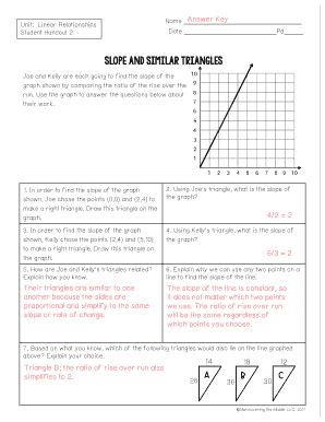 Unit Linear Relationships Babe Handout Answer Key Fill And Sign Printable Template Online