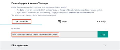 step 4 embed your app on your website documentation — awesome table