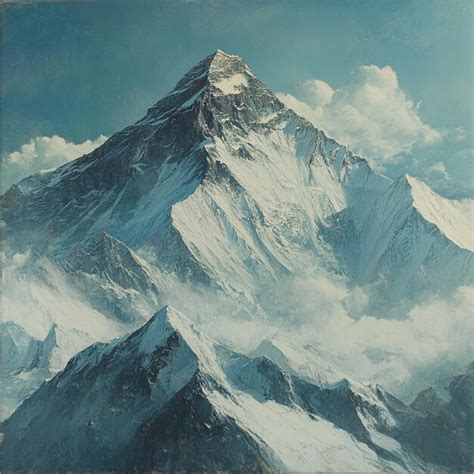 Mount Everest With Sensational Snow Floats Premium Ai Generated Image