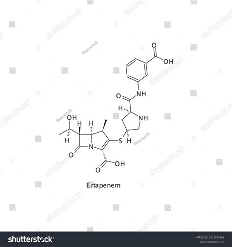 Ertapenem Flat Skeletal Molecular Structure Carbapenem Stock Vector Royalty Free 2221145465