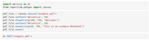 create and display pdf in jupyter notebook using python
