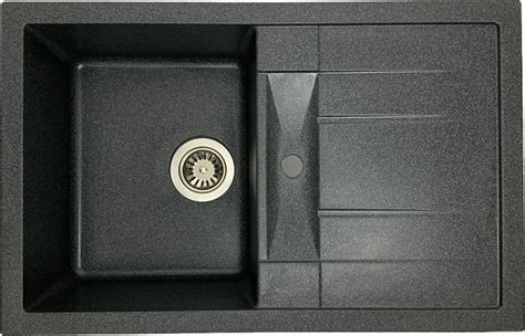 Кухонная мойка гранит ADAMANT Fort 770х495х200 Графит-13 с сифоном Nova ...