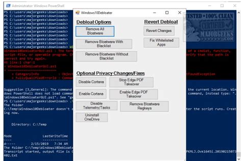 Windows10debloater Windows Télécharger