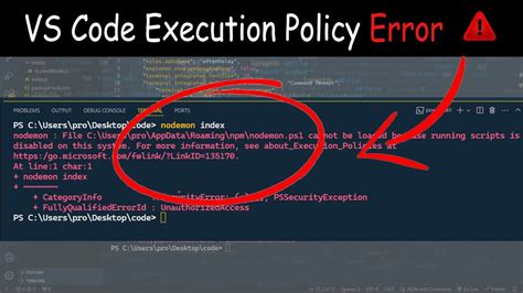 Vs Code Terminal Execution Policy Error Running Script Is Disabled On