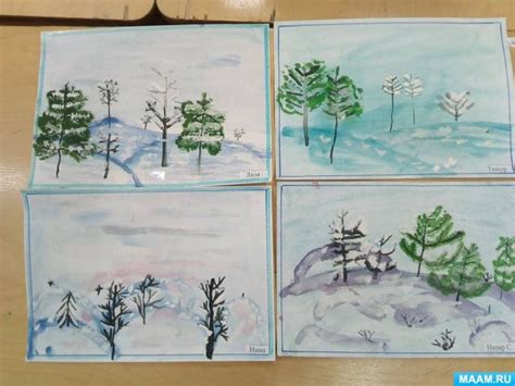 Рисунки зимы в старшей группе