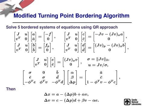Ppt Solving Bordered Systems Of Linear Equations For Large Scale Continuation And Bifurcation