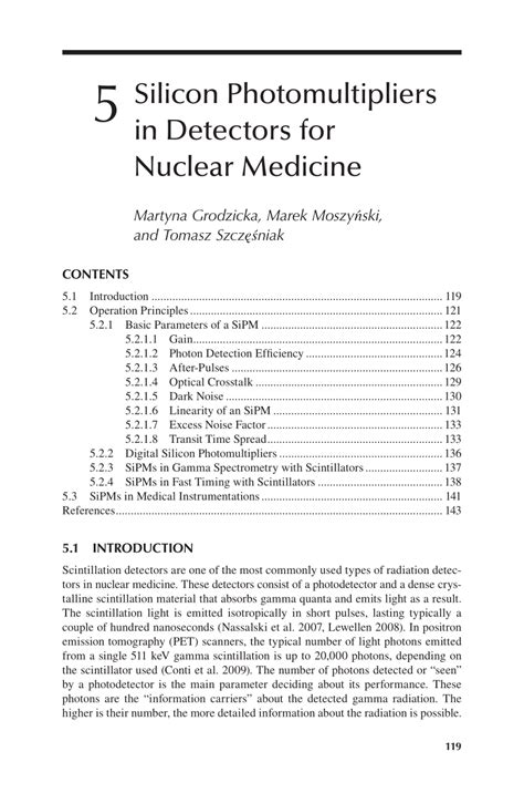 Pdf Silicon Photomultipliers In Detectors For Nuclear Medicine