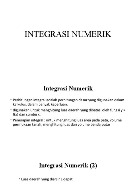 Integrasi Numerik Pdf