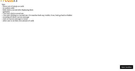 Memory Game Forked Codesandbox