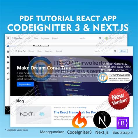 Jual Aplikasi Web Blog Next Js Dengan CodeIgniter REST API React NextJS