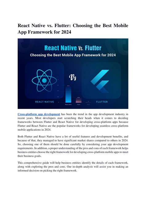 PPT React Native Vs Flutter Choosing The Best Mobile App Framework For PowerPoint