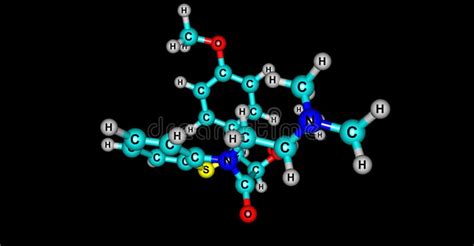 Diltiazem Molecular Structure Isolated On White Stock Illustration