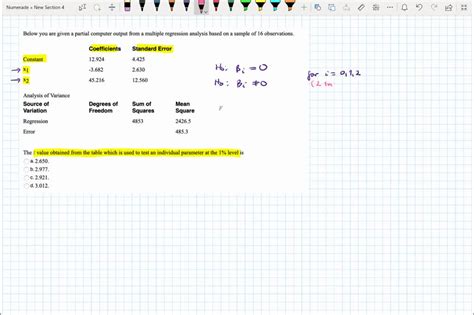 Solved Consider The Following Partial Computer Output From Simple
