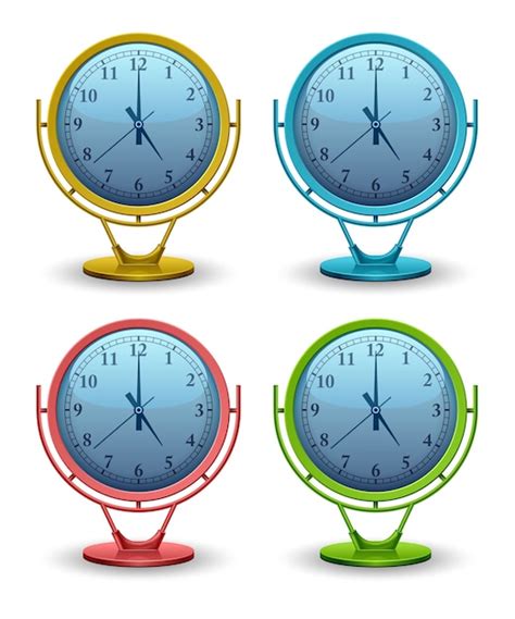 Premium Vector Set Analog Clock Illustration